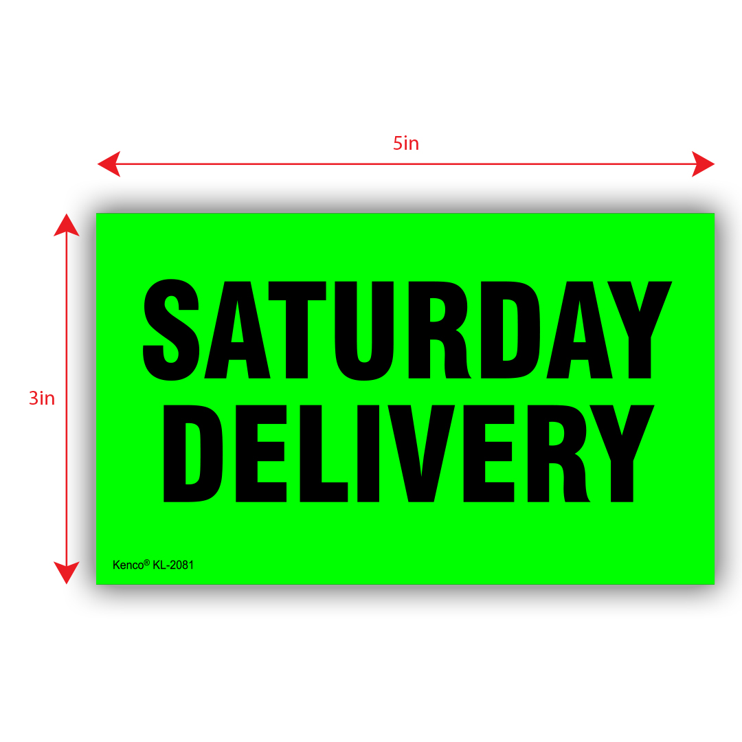 Saturday Delivery Fluorescent Shipping Label Stickers