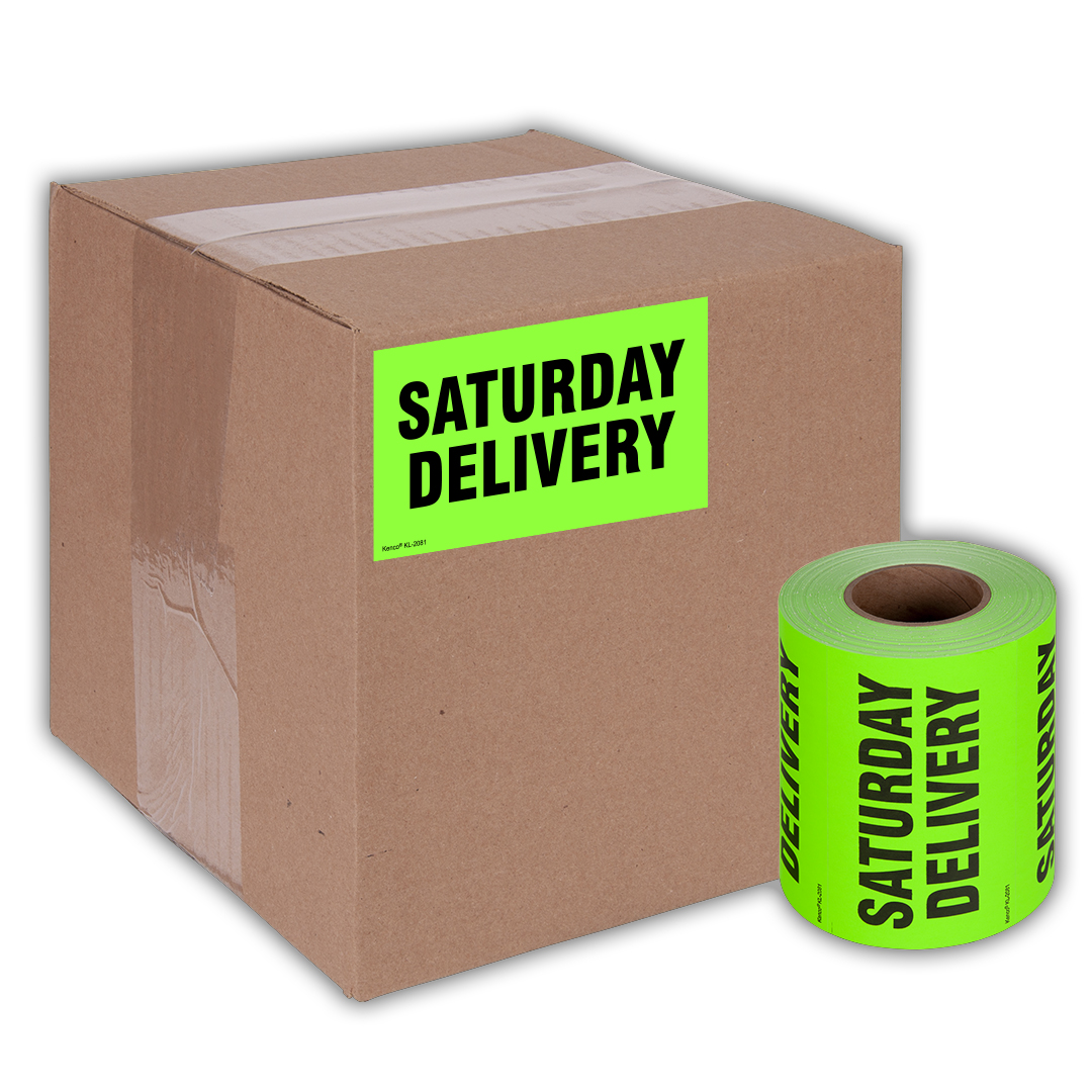 Saturday Delivery Fluorescent Shipping Label Stickers