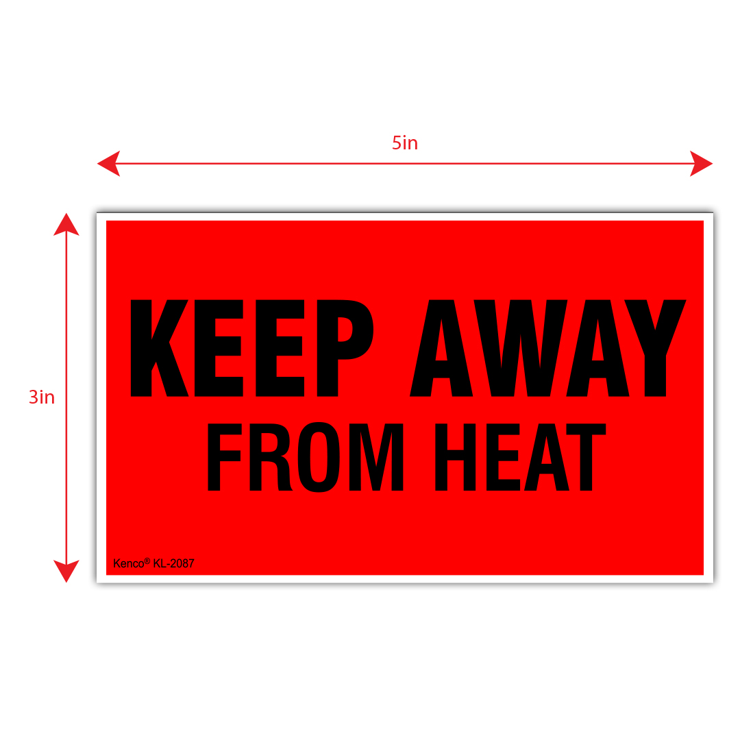 Keep Away from Heat Fluorescent Shipping Label Stickers
