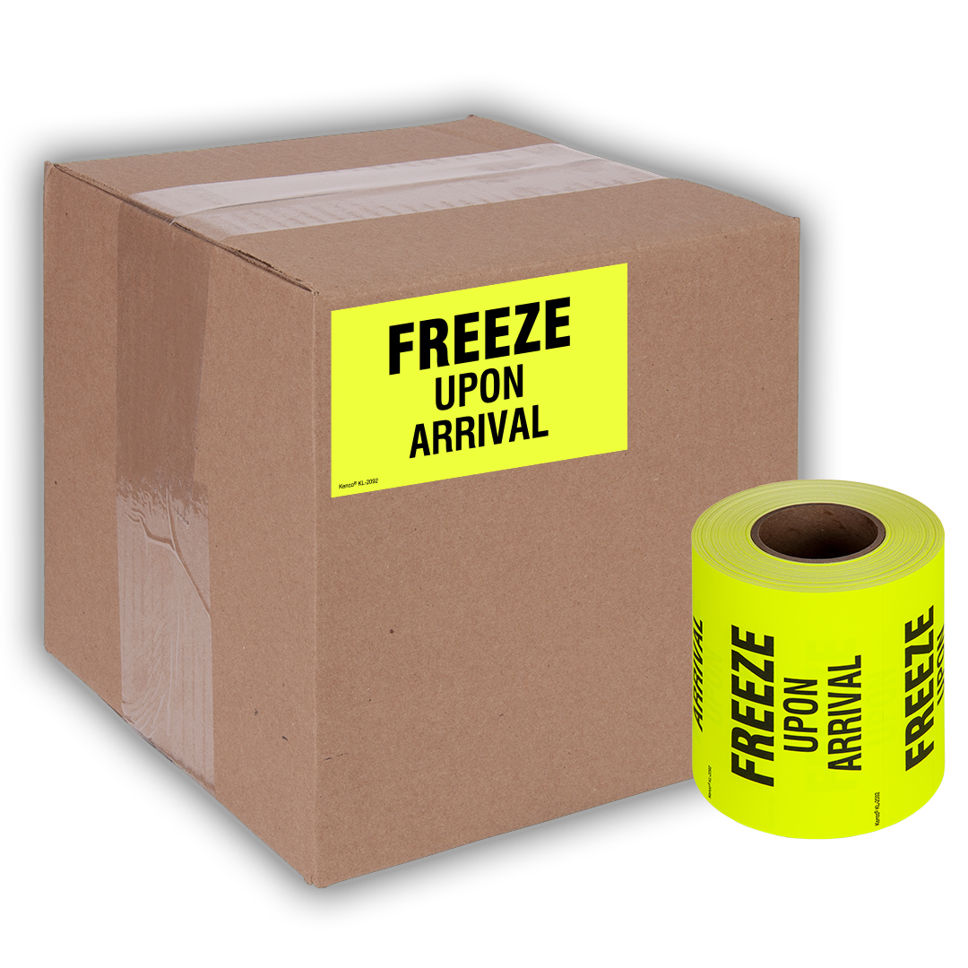 Freeze Upon Arrival Fluorescent Shipping Label Stickers