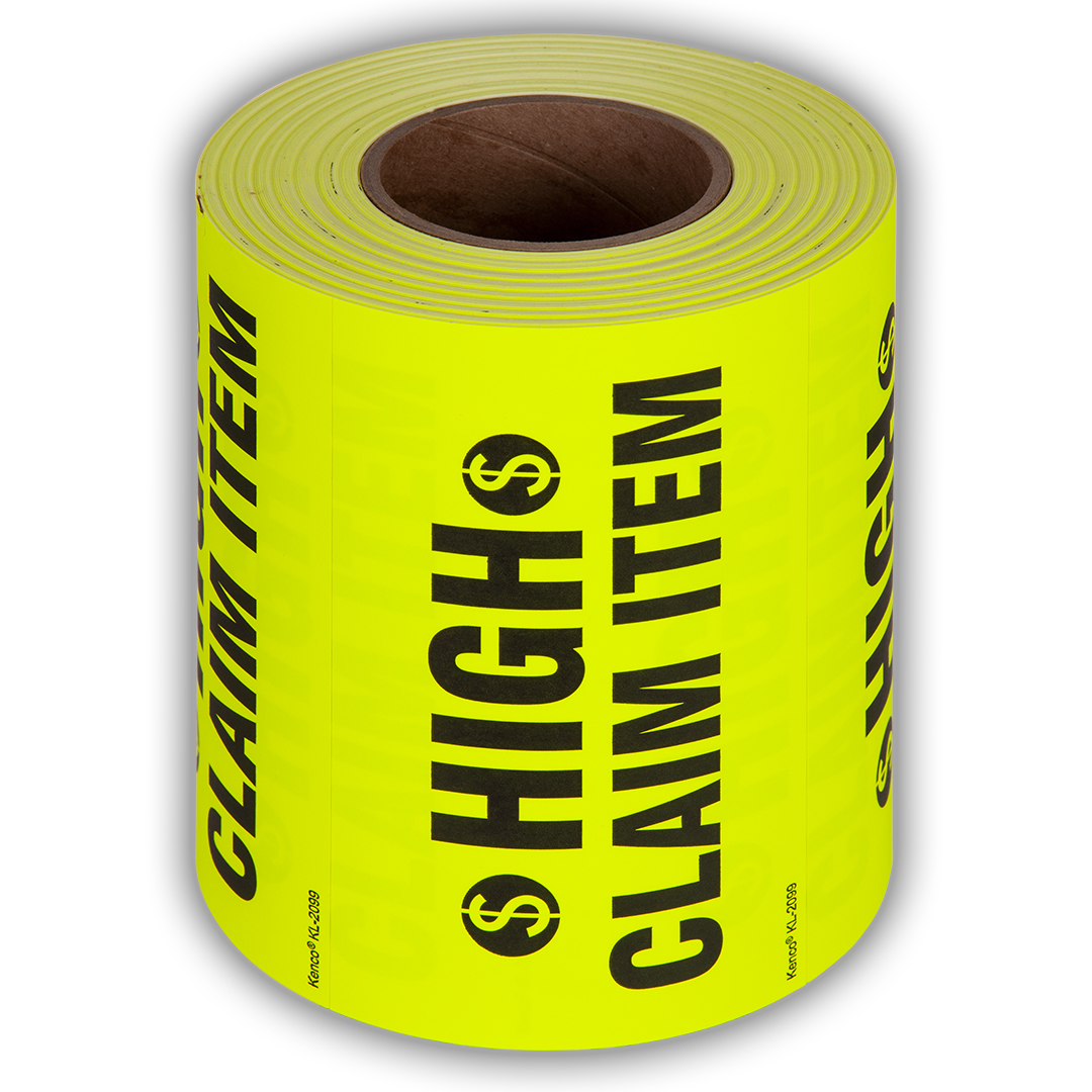 High Claim Item" Fluorescent Shipping Label Stickers