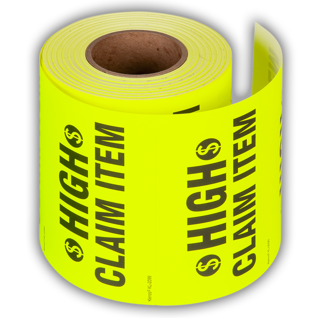 High Claim Item" Fluorescent Shipping Label Stickers