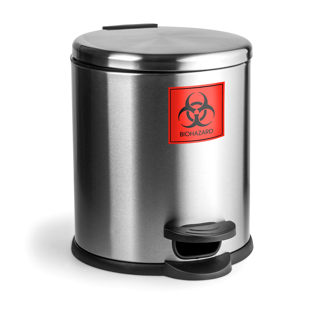 4" X 4" Round Corner Rectangle "BIOHAZARD" Labels