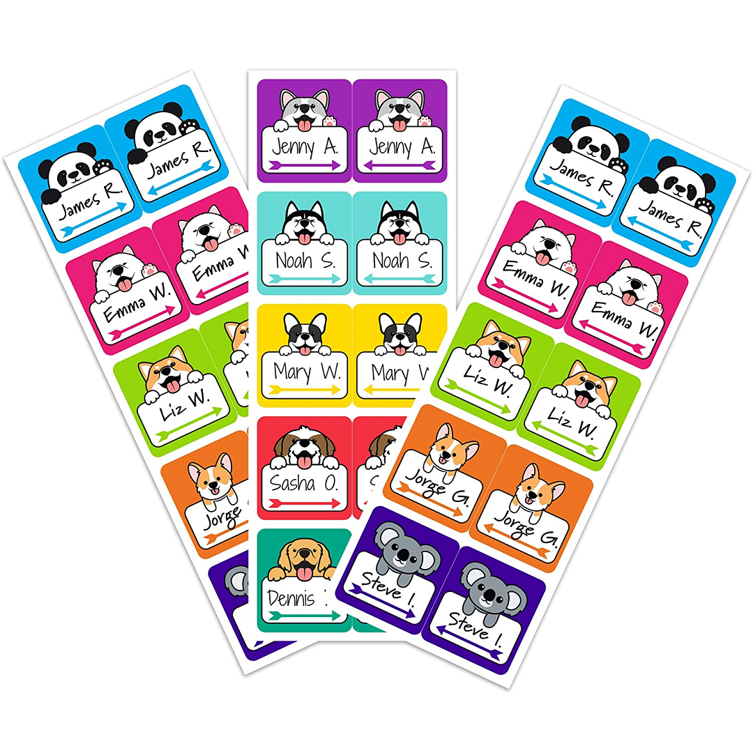Kids Shoe Labels - Cute Right/Left Animal Stickers - Multicolor