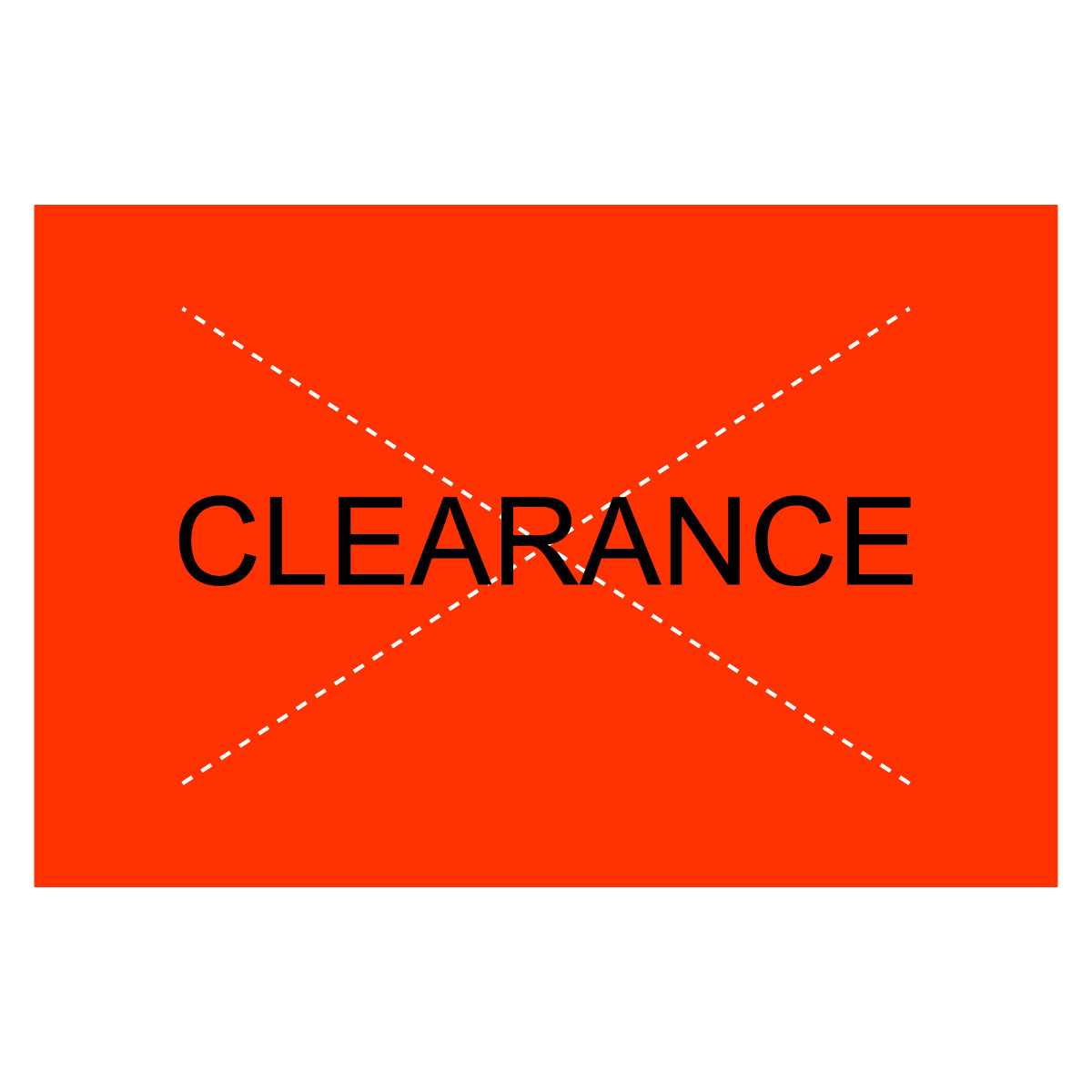 Fluorescent Red with Black Print "CLEARANCE" Labels with Tamper Proof Slits