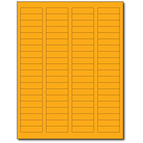 1.75in. X 0.5in. Laser or Inkjet Label Sheets - Fluorescent Orange