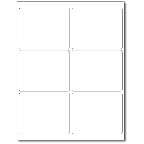 4in. X 3.25in. Laser Label Sheets - White Vinyl (Laser Only)