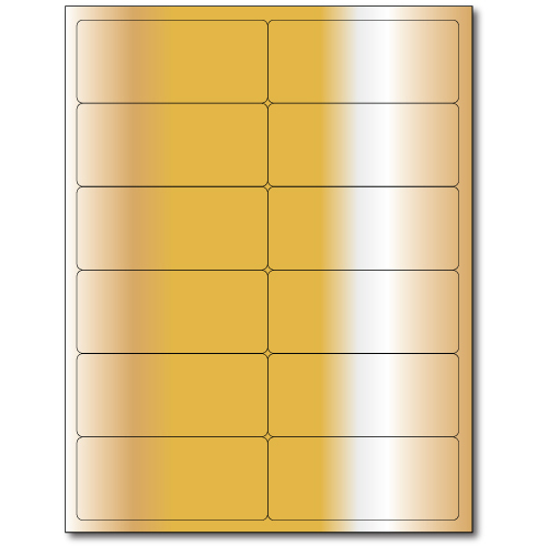 4in. X 1.75in. Laser Label Sheets - Gold Foil (Laser Only)