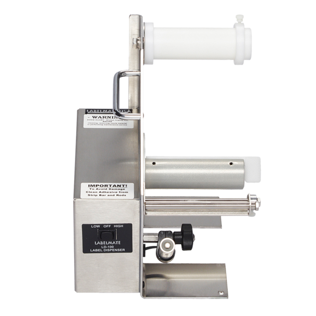 LD-100-U-SS Automatic Stainless Steel Label Dispenser For Transparent ...