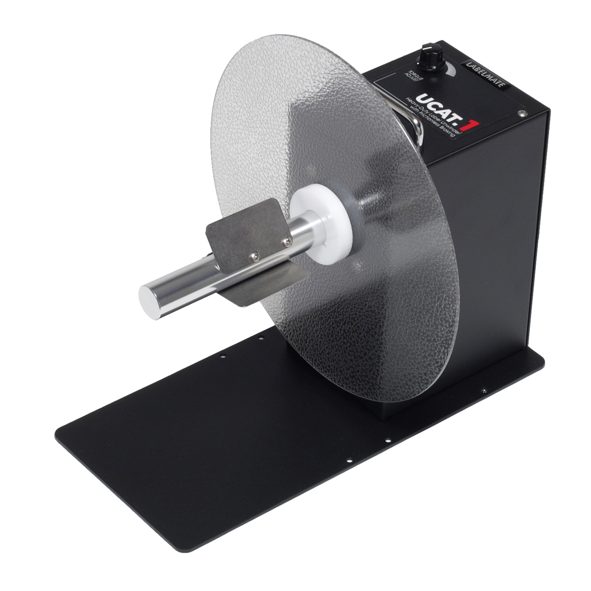 Non-Powered Label Unwinder with fin style core holder for labels up to ...