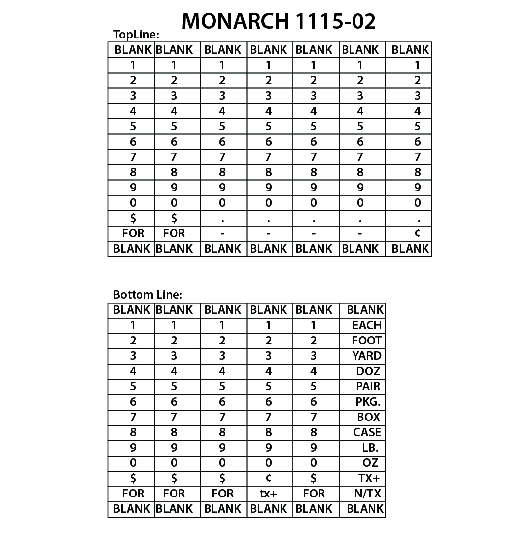 Monarch 1115-02 Label Price Gun