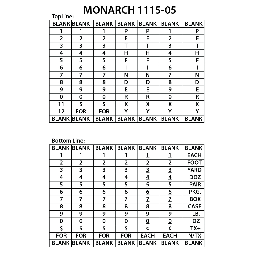 Monarch 1115-05 Label Price Gun