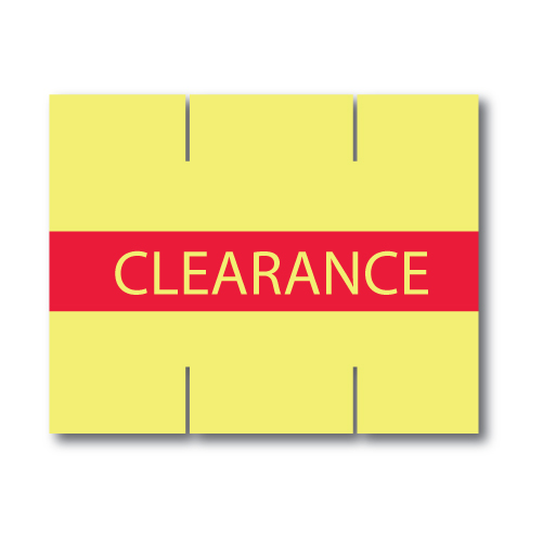 Red Reverse Print on Yellow "CLEARANCE" Pricing Labels to fit Monarch ...