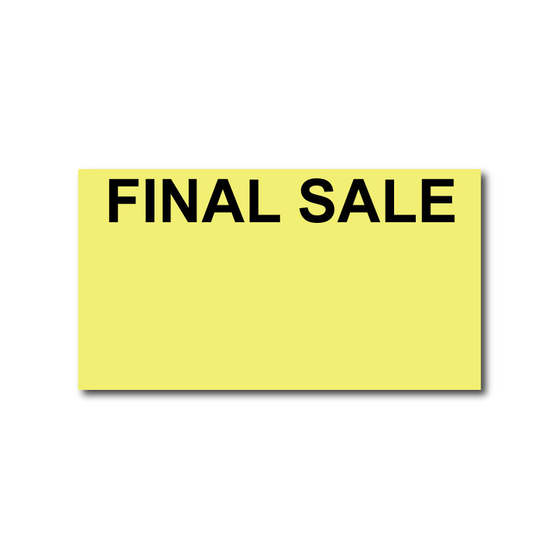 Black Print on Yellow "FINAL SALE" Pricing Labels to fit Monarch 1130 ...