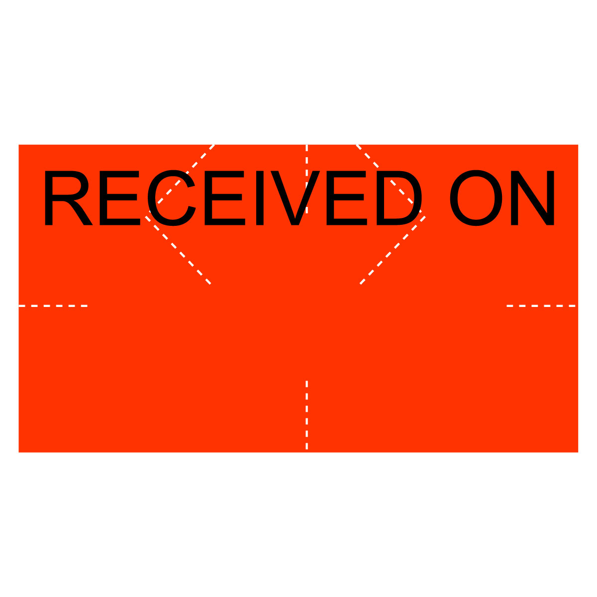 Black Print on Fluorescent Red "RECEIVED ON" Pricing Labels to fit ...