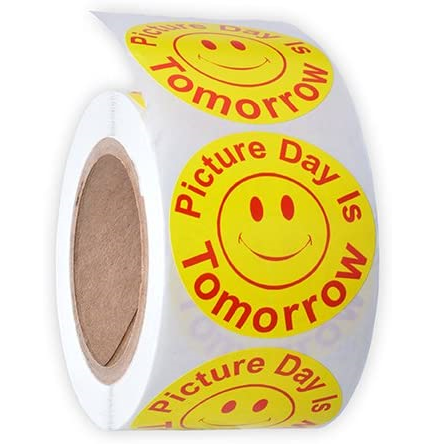 3" Circle Picture Day is Tomorrow Labels, 500 Per Roll