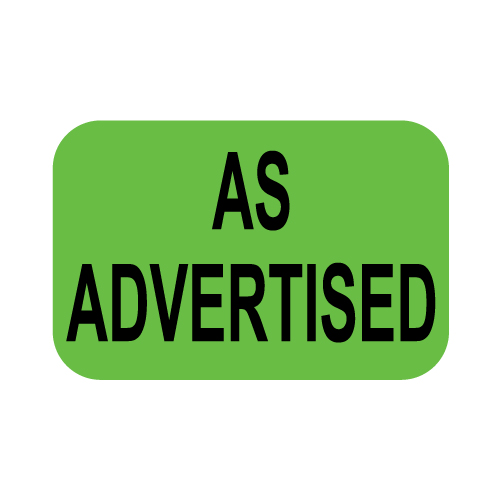 AS ADVERTISED Labels