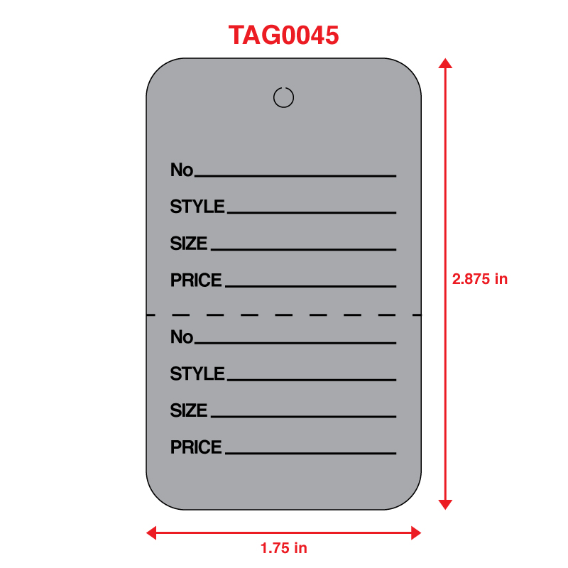 Large Gray Unstrung Coupon Merchandise Tag With Perforation