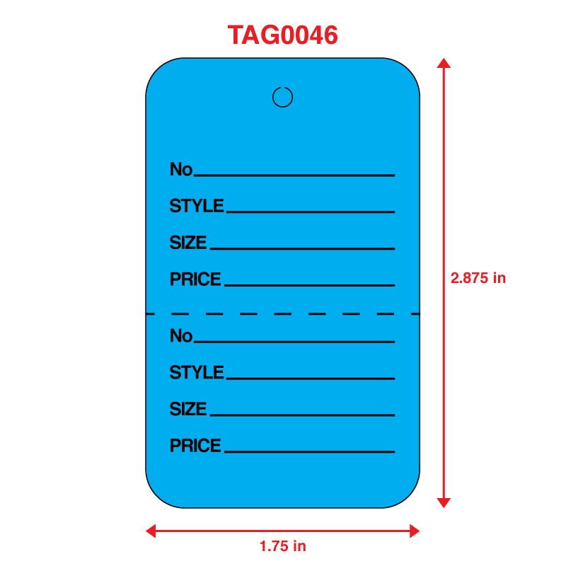 Large Blue Unstrung Coupon Merchandise Tag With Perforation