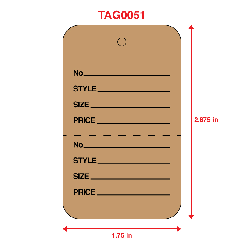 Large Buff Unstrung Coupon Merchandise Tag With Perforation