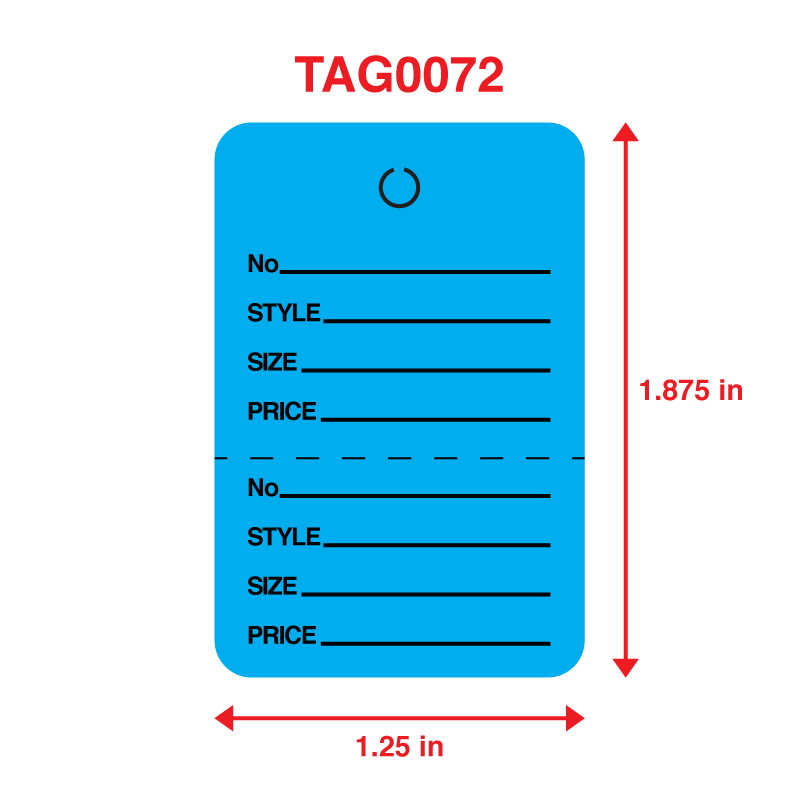 Small Blue Unstrung Coupon Merchandise Tag With Perforation