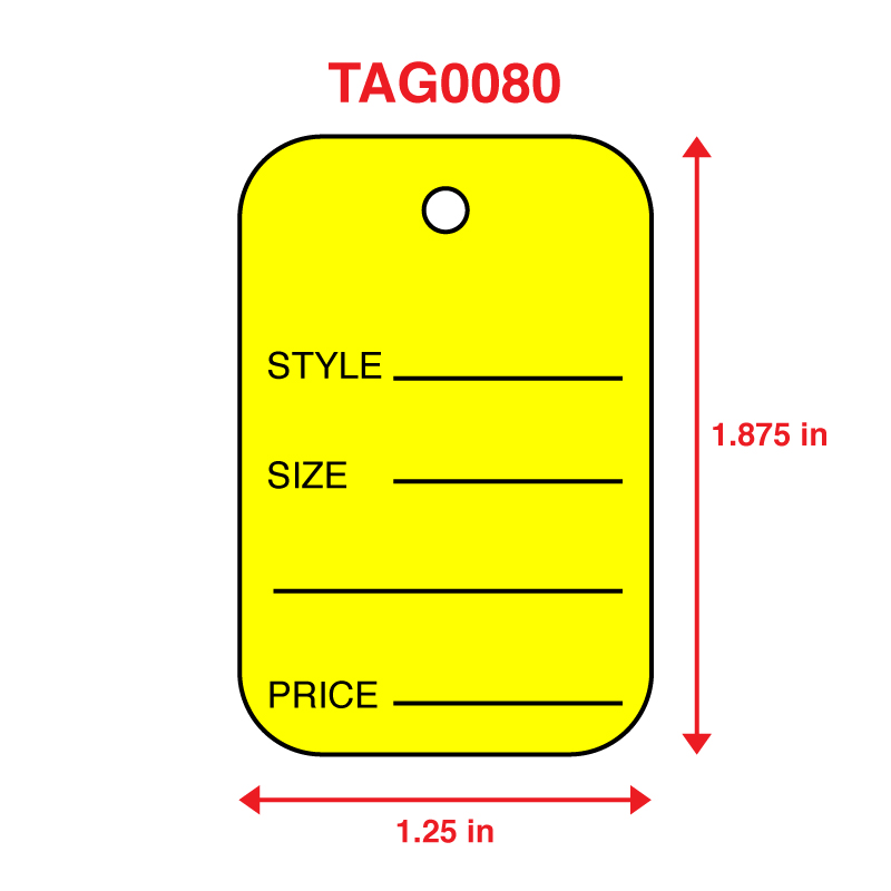 Small Yellow Unstrung Coupon Merchandise Tag