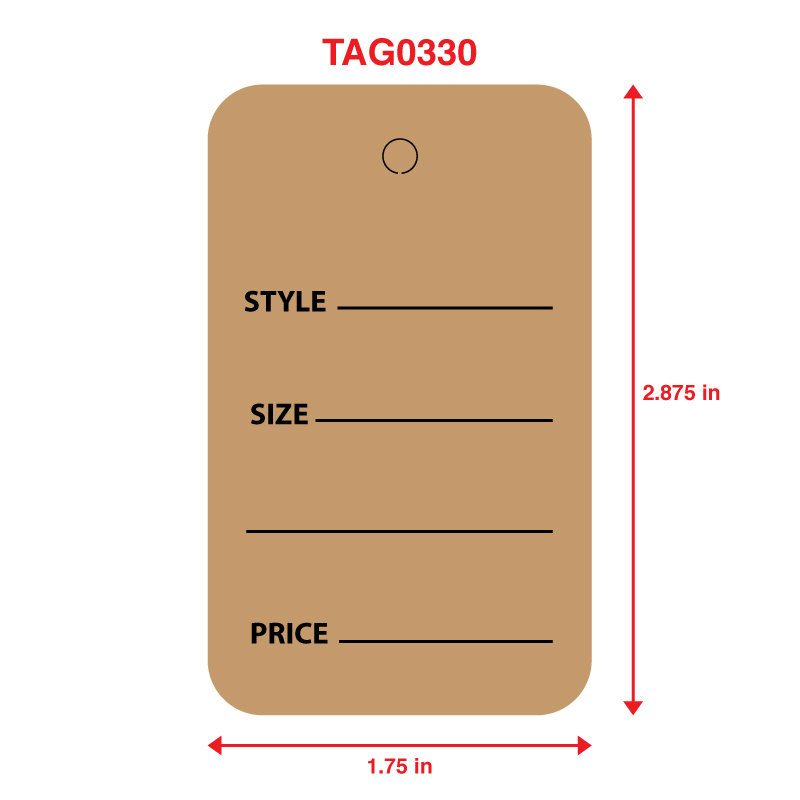 Large Buff Unstrung Coupon Merchandise Tag