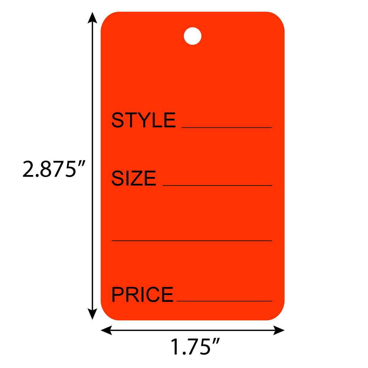 Large Fluorescent Red Unstrung Coupon Merchandise Tag