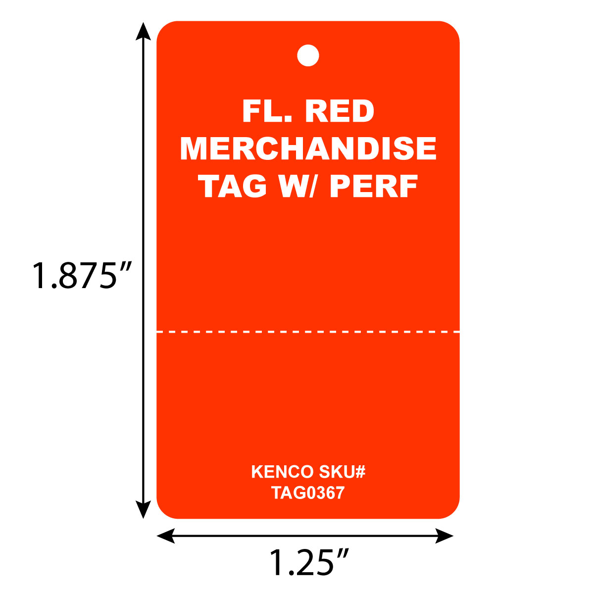 Small Fluorescent Red Blank Merchandise Tag With Perforation