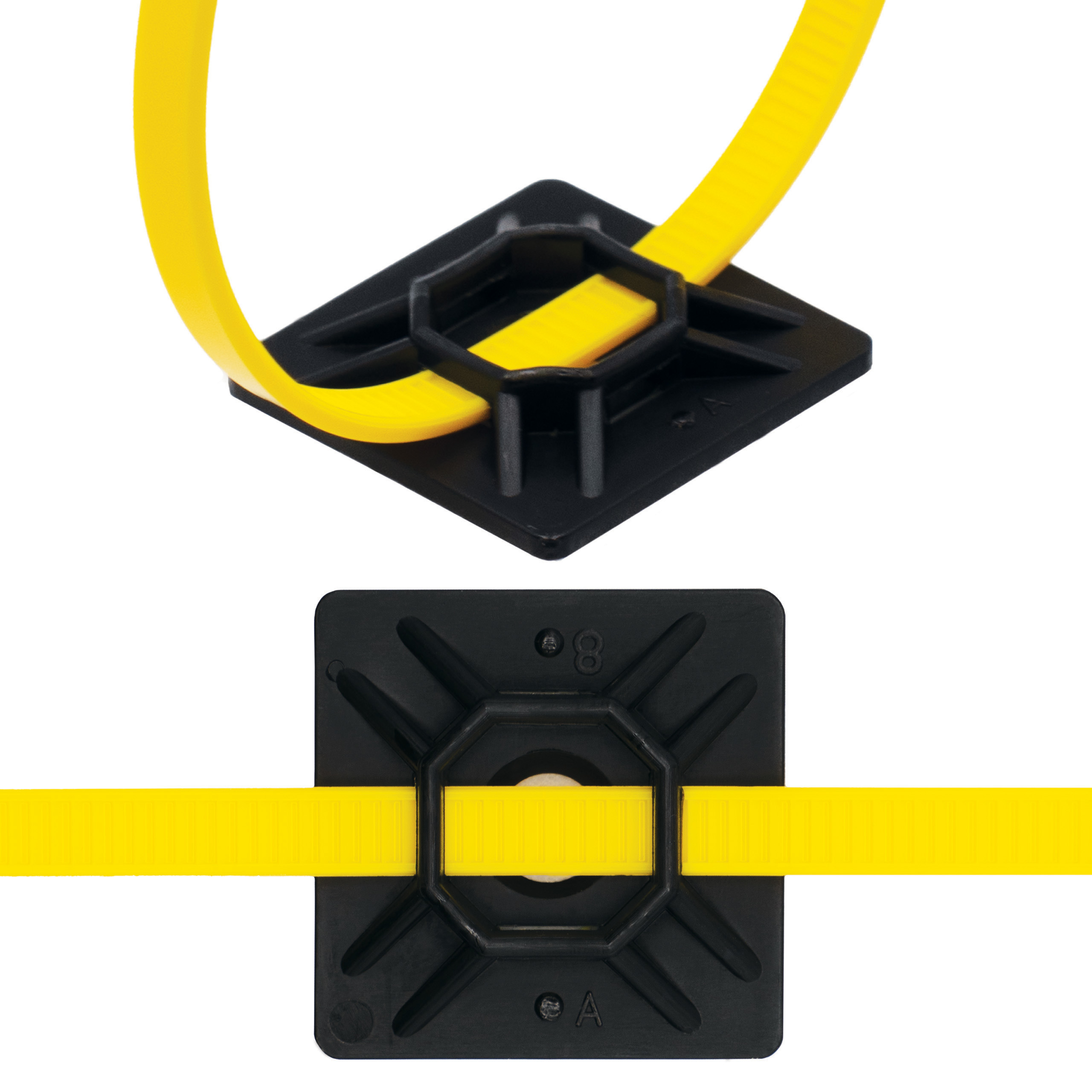 1" X 1" 11 lb Mechanical Strength Black UV Resistant Nylon 6/6 Cable ...