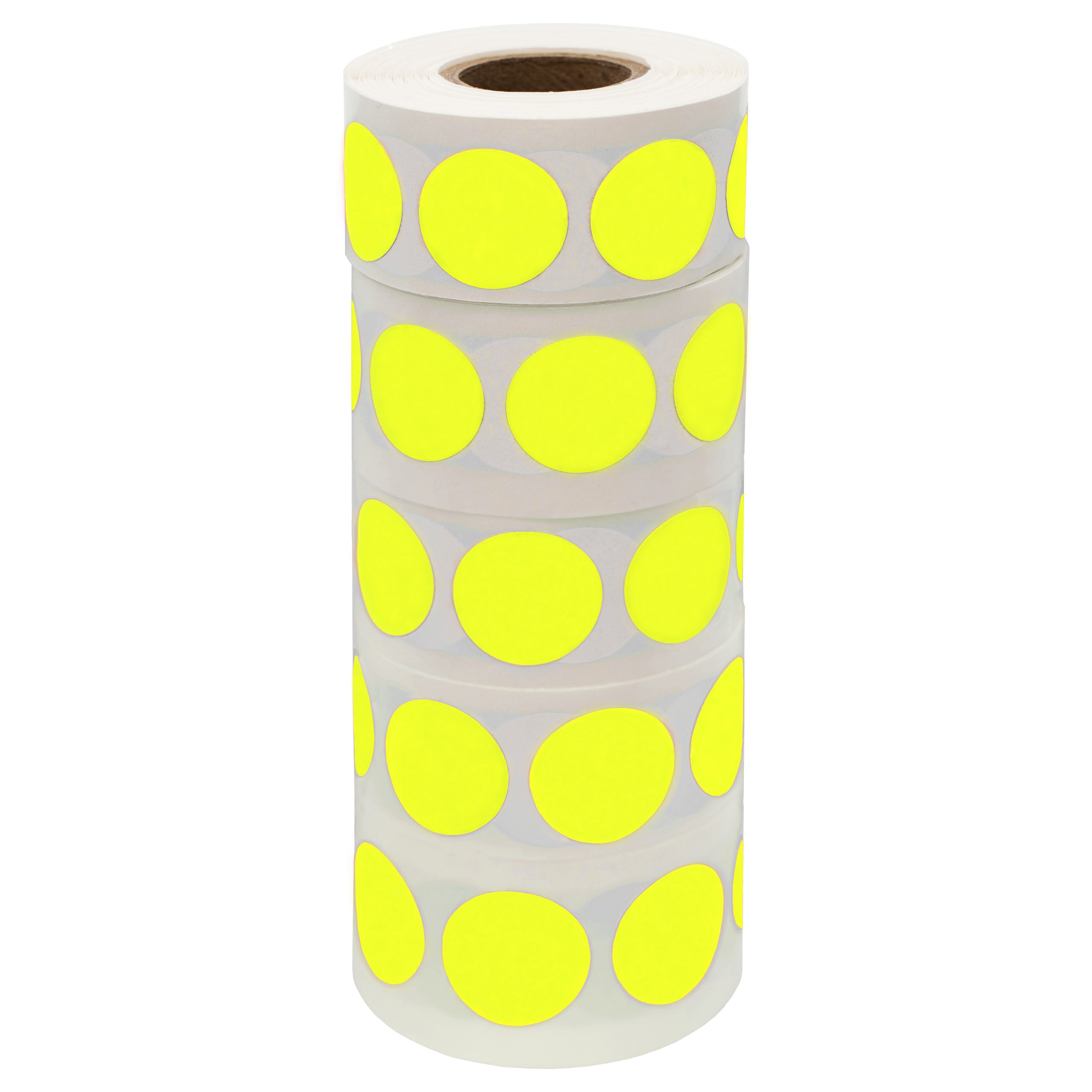 Fluorescent Chartreuse 0.875-Inch Round Color-Coding Labels with Strong ...