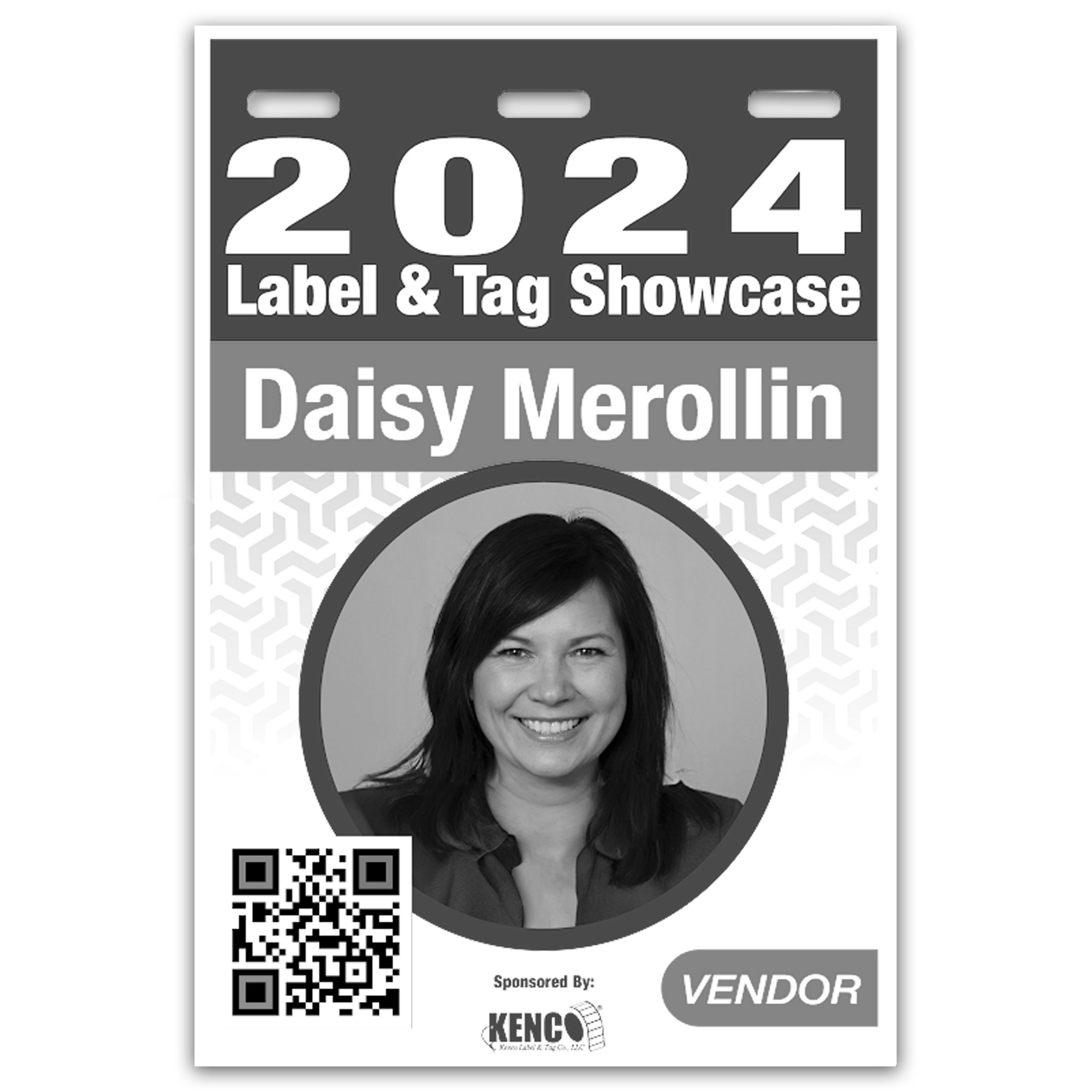 Kenco Standard Direct Thermal 4" x12" Event Badges (Double-Sided 4" x 6")