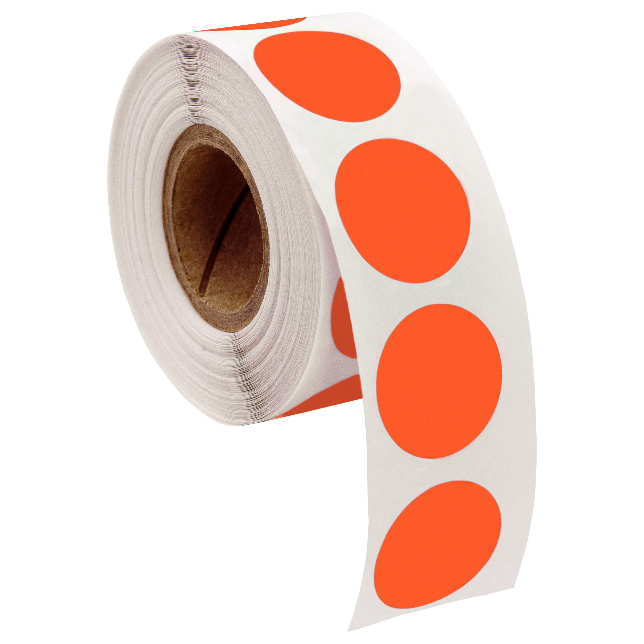 Fluorescent Red 0.875-Inch Round Color-Coding Labels with Strong ...