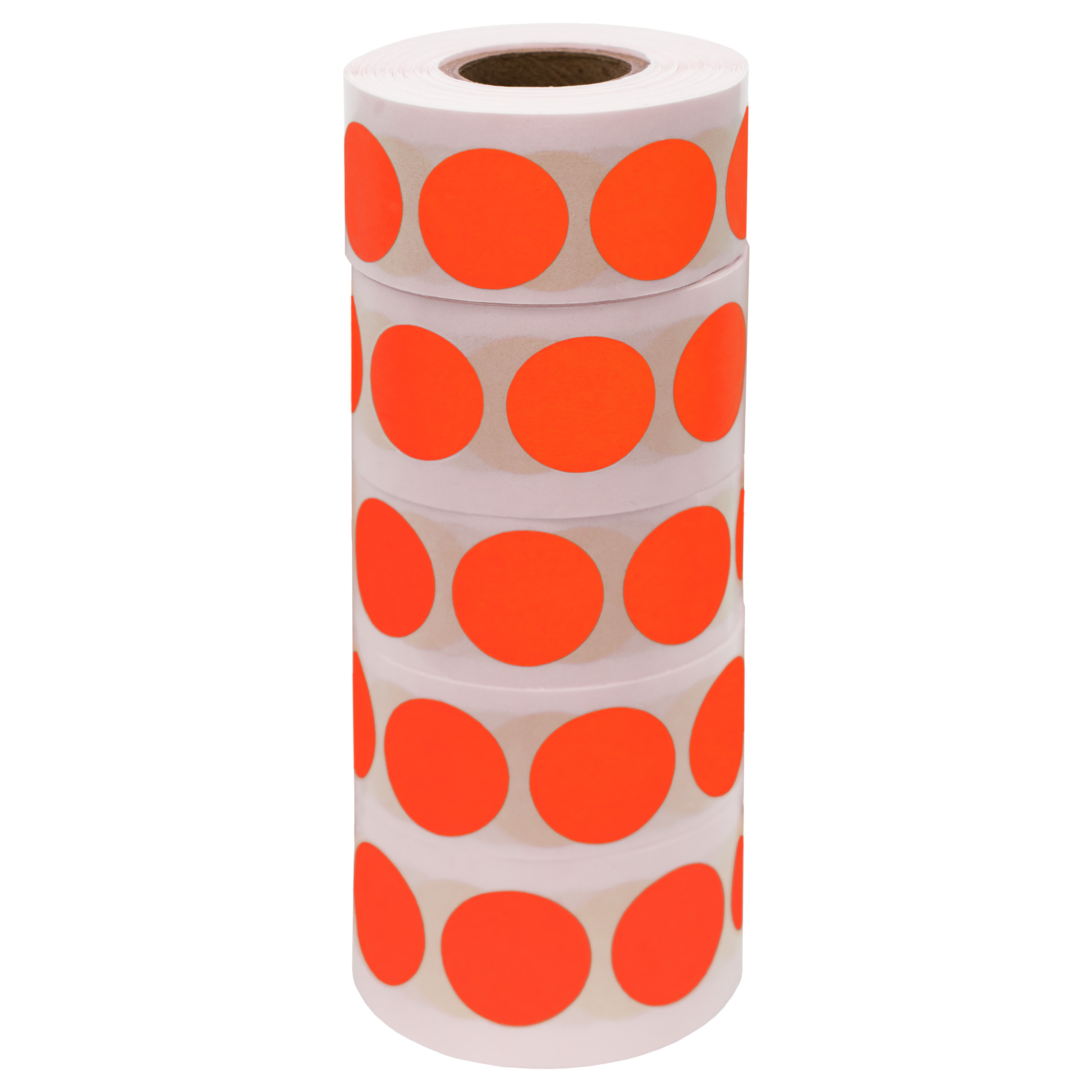 Fluorescent Red 0.875-Inch Round Color-Coding Labels with Strong ...