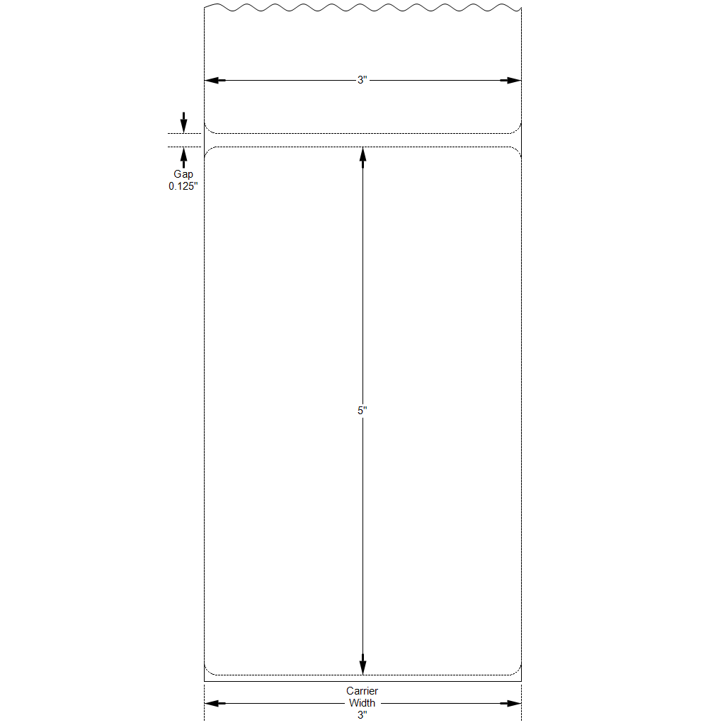 3" X 5" Inkjet White Matte BOPP Labels, 400 labels/roll, 3" core