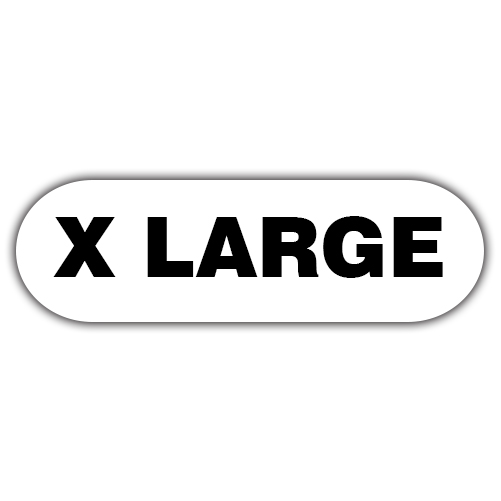 Extra Large XL Size Strips for Apparel Printed with XLARGE